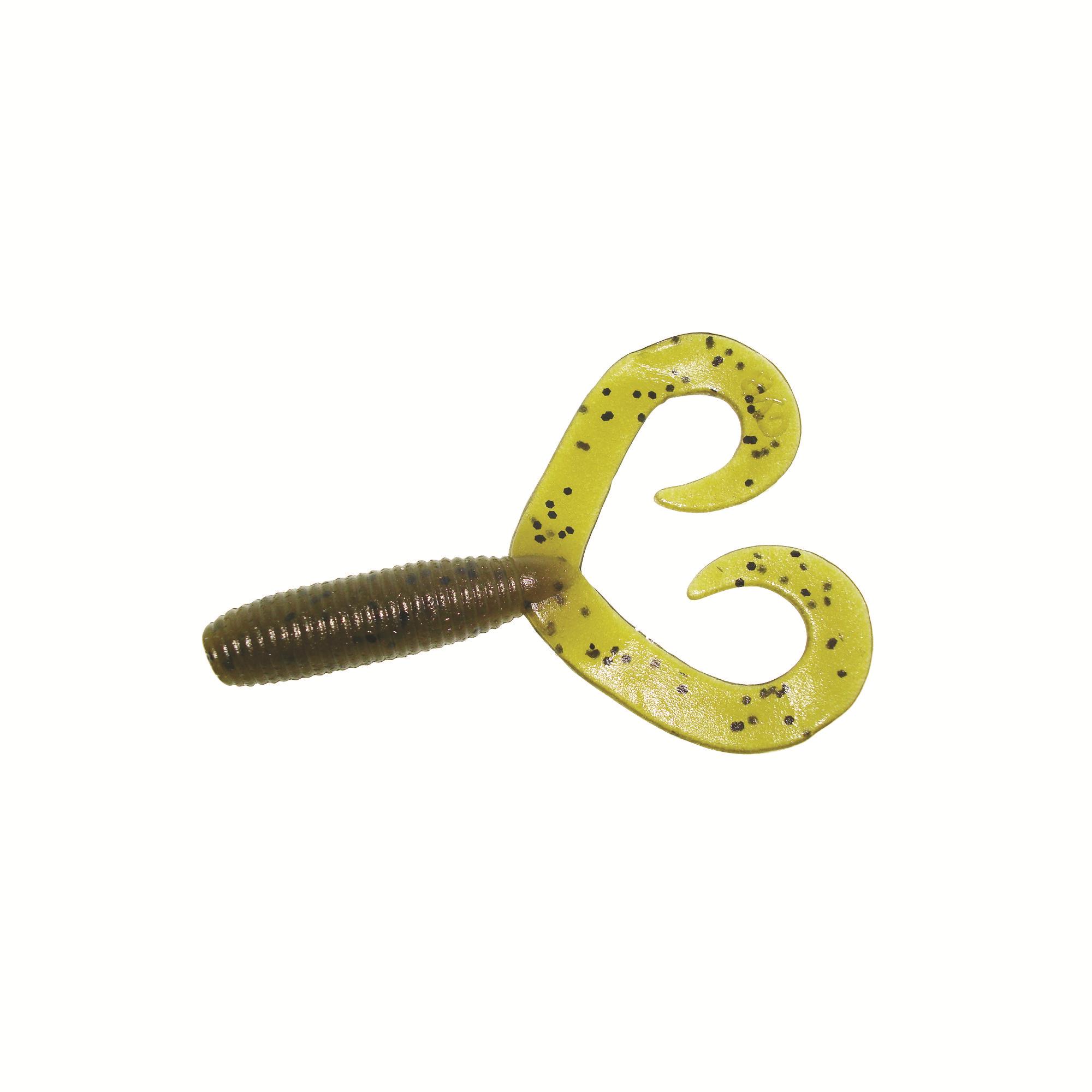 Yamamoto 4'' Double-Tail Gru Green Pumpkin Black 20pk