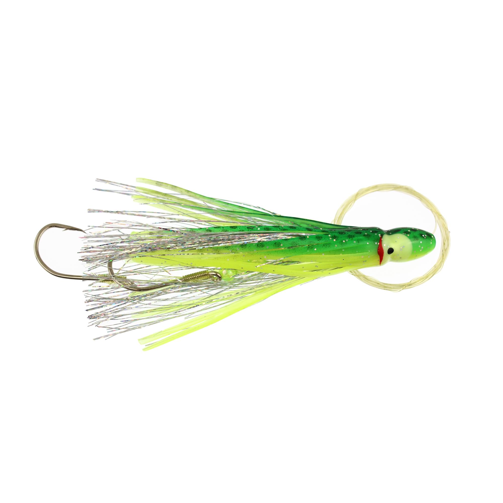 P-Line Rigged Squid Skirt 4.5'' Green Chart Black