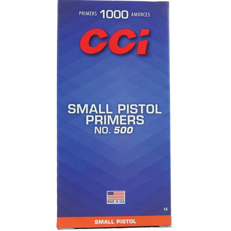 CCI #500 Small Pistol Standard Primers 1000/ct - bulk pack
