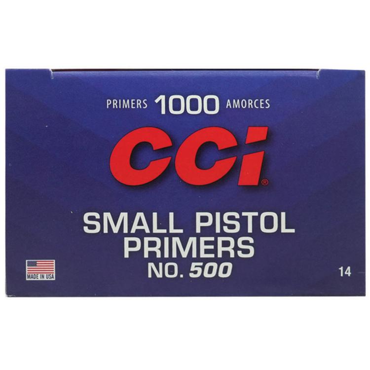 CCI #500 Small Pistol Standard Primers 1000/ct - bulk pack