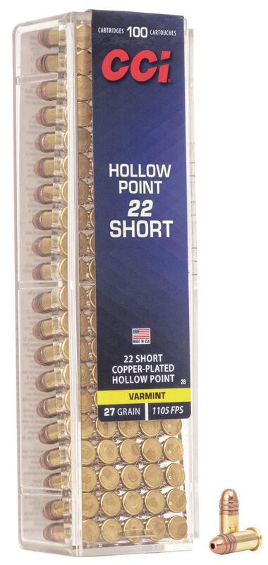 CCI Short Hollow Point Rimfire Ammunition .22 Short 27 gr CPHP ...