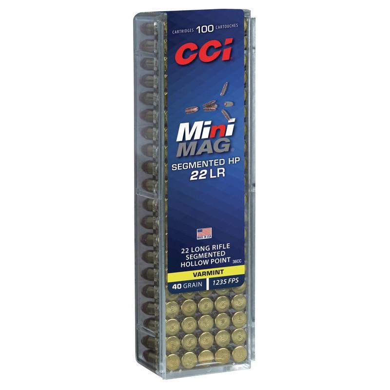 CCI Mini Mag Rimfire Ammunition 22 LR 40 gr SHP 1235 fps 100/ct
