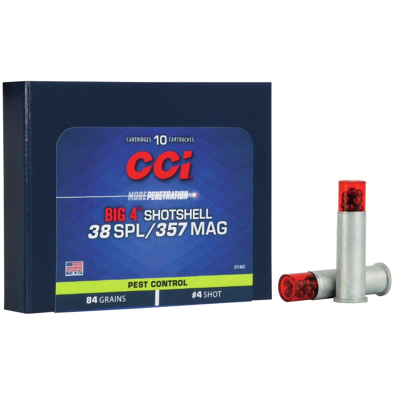 CCI Big 4 Handgun Shotshell Ammunition .38 spl/.357 mag #4 Shot...
