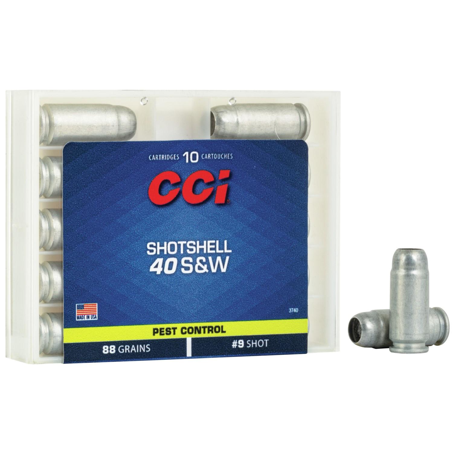 CCI Pest Control Handgun Shotshells .40 S&W 88 gr #9 shot 1250 ...