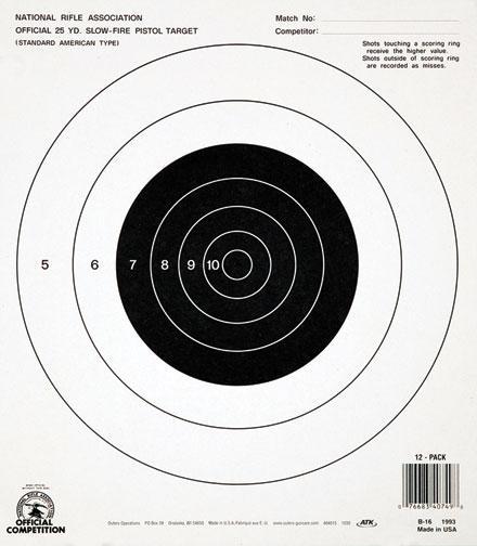 Champion Official NRA Targets B-16, 25 yd., Slow Fire, 100/Pack