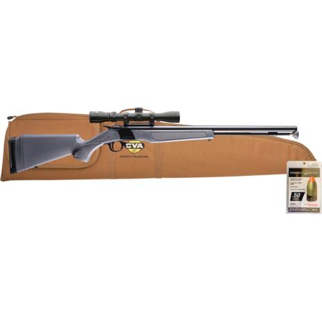 CVA Wolf V2 Muzzleloader Combo Package .50 Cal 24" Barrel Stainless Steel and Realtree Edge with ...