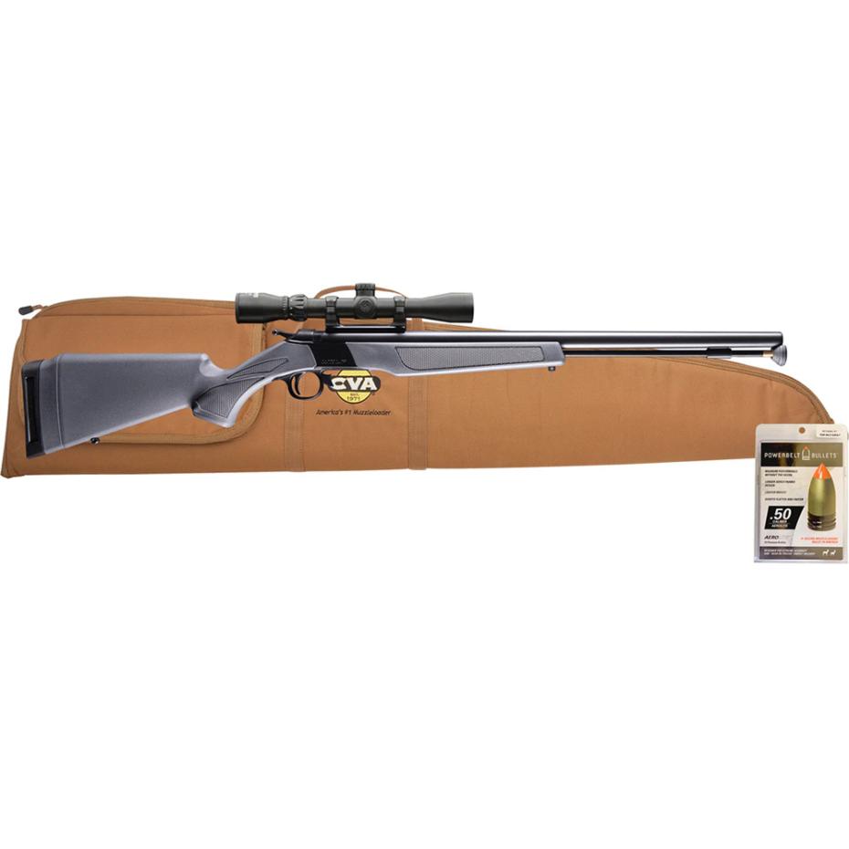 CVA Wolf V2 Muzzleloader Combo Package .50 Cal 24" Barrel Stainless Steel and Realtree Edge with ...