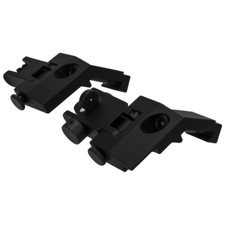 AR FRONT & REAR 45 DEGREE FLIP UP IRON SIGHTS/SPRING LOADED
