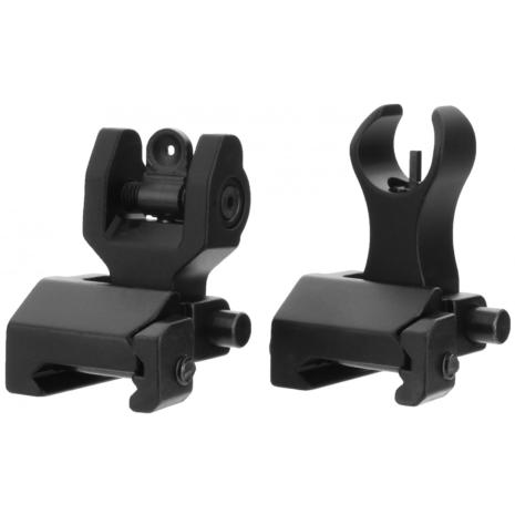 AR Front & Rear Same Plane/Low Profile Flip Up Iron Sights w/Dual