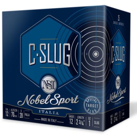 Nobel Sport C-Slug Shotshell 12ga 2-3/4" 1oz 1378 fps Slug 25/ct