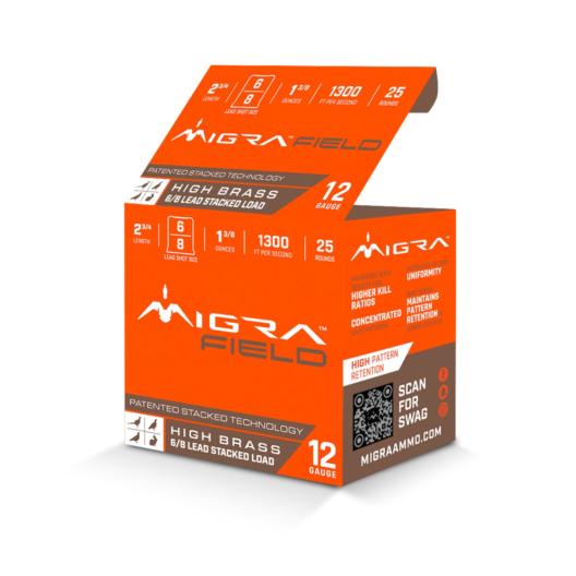 Migra Ultimate Field Hi-Brass Lead Stacked Shotshells 12ga 2-3/4" 1-3 ...