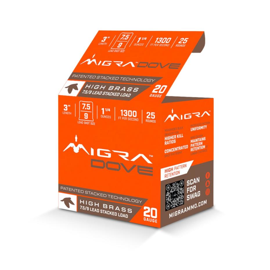 Migra Ultimate Dove Hi-Brass Lead Shotshells 12ga 2-3/4" 1-1/4oz 1350 ...