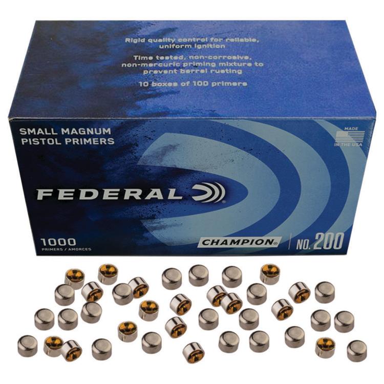 Federal Premium Champion Centerfire Primers Mag Small Pistol 1000/ct