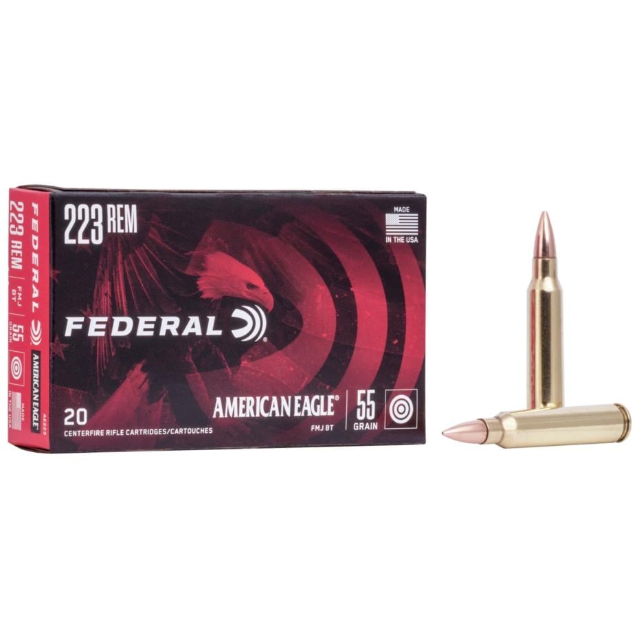 FEDERAL .223 REM 55GR FMJ BOAT-TAIL AMMO 500 ROUND CASE