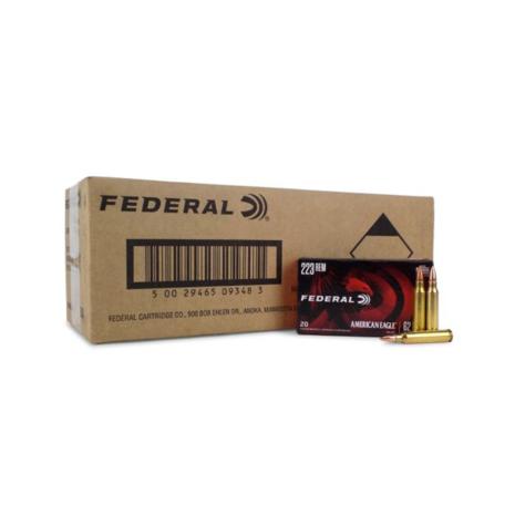 FEDERAL .223 REM 55GR FMJ BOAT-TAIL AMMO 500 ROUND CASE