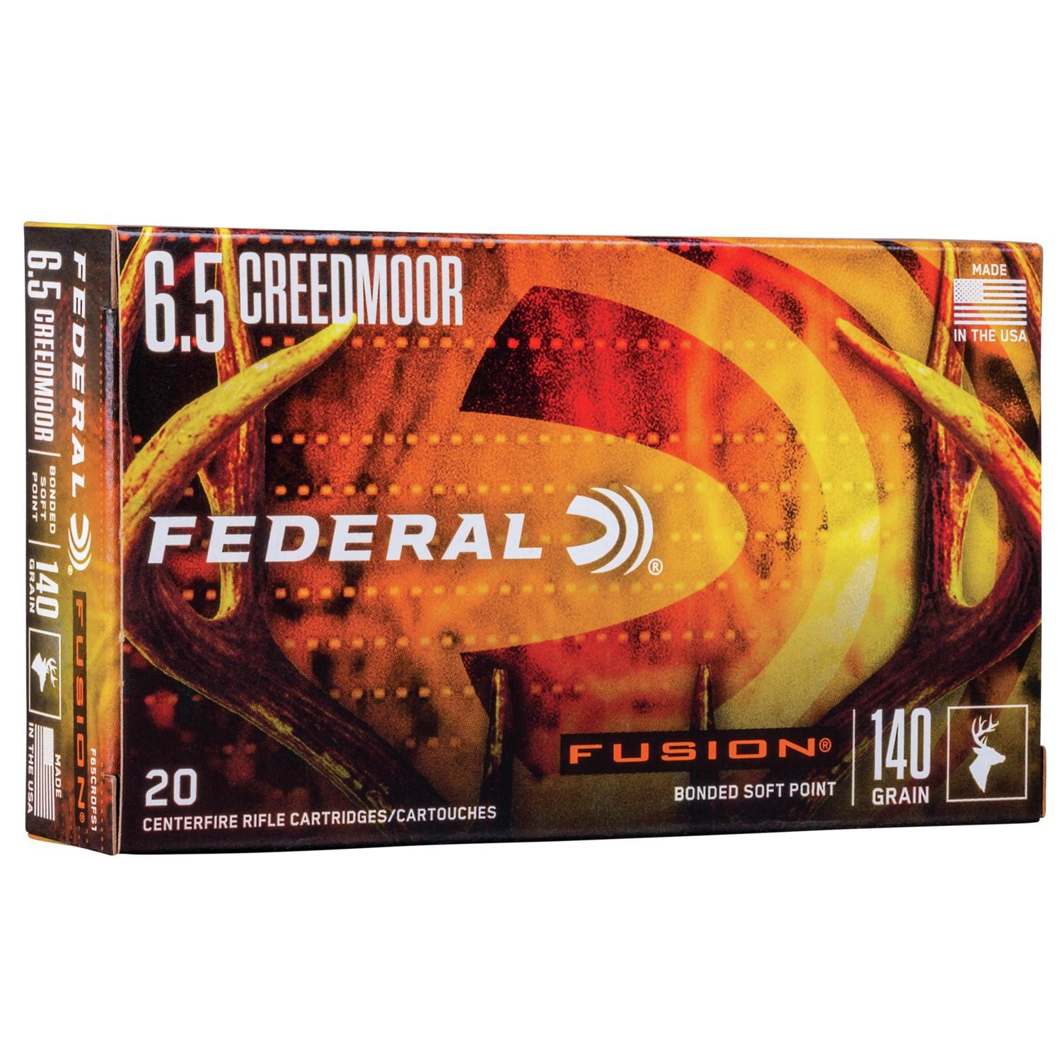 Federal Fusion Rifle Ammunition 6.5 Creedmoor 140 gr BTSP Fusion