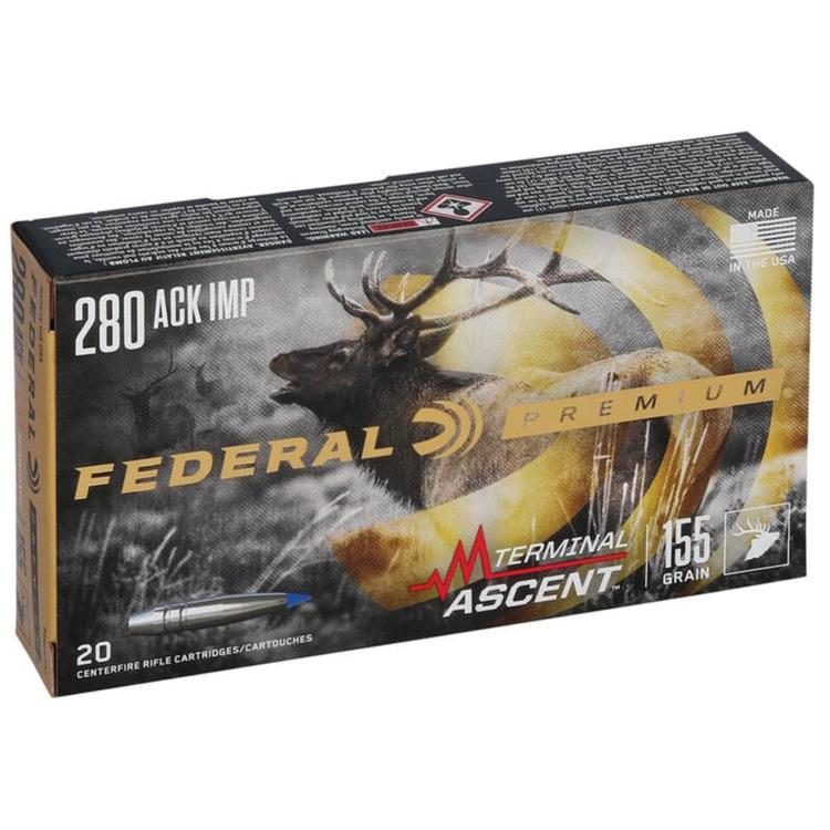 FEDERAL 280 ACKLEY IMPROVED 155GR TERMINAL ASCENT AMMO 20RD
