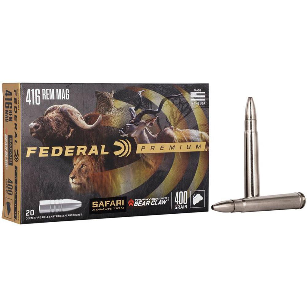 Federal Premium Cape-Shok Rifle Ammunition .416 Rem Mag 400 gr ...