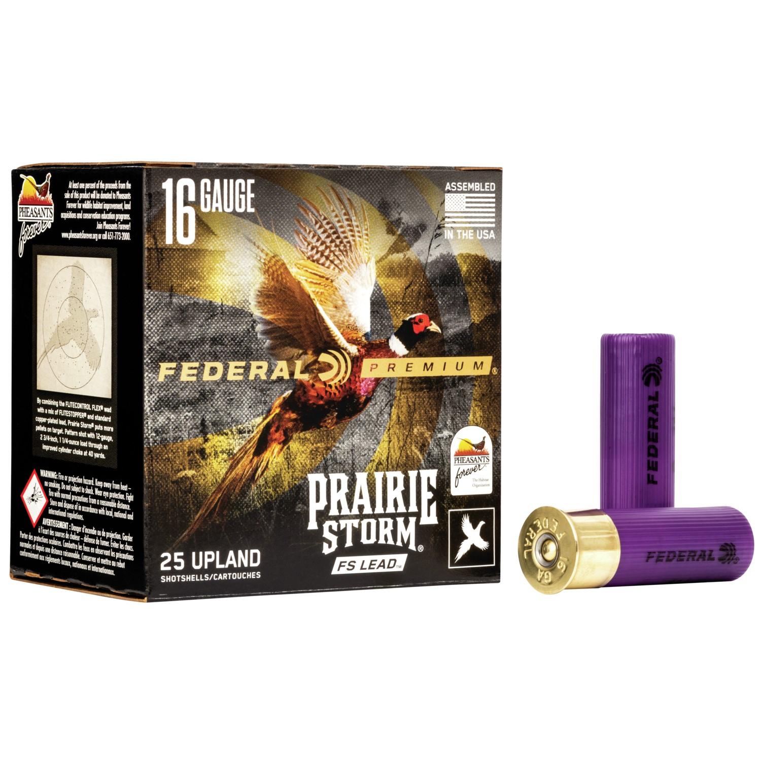 FEDERAL PREMIUM PRAIRIE STORM 16GA 2 3/4" 1-1/8OZ 5 SHOT FS LEA...