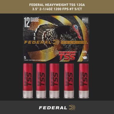 Federal Heavyweight TSS 12ga 3.5" 2-1/4oz 1200 fps #7 5/ct