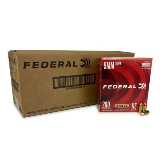 Federal Champion Training Handgun Ammunition 9mm Luger 115 gr FMJ 1125 ...