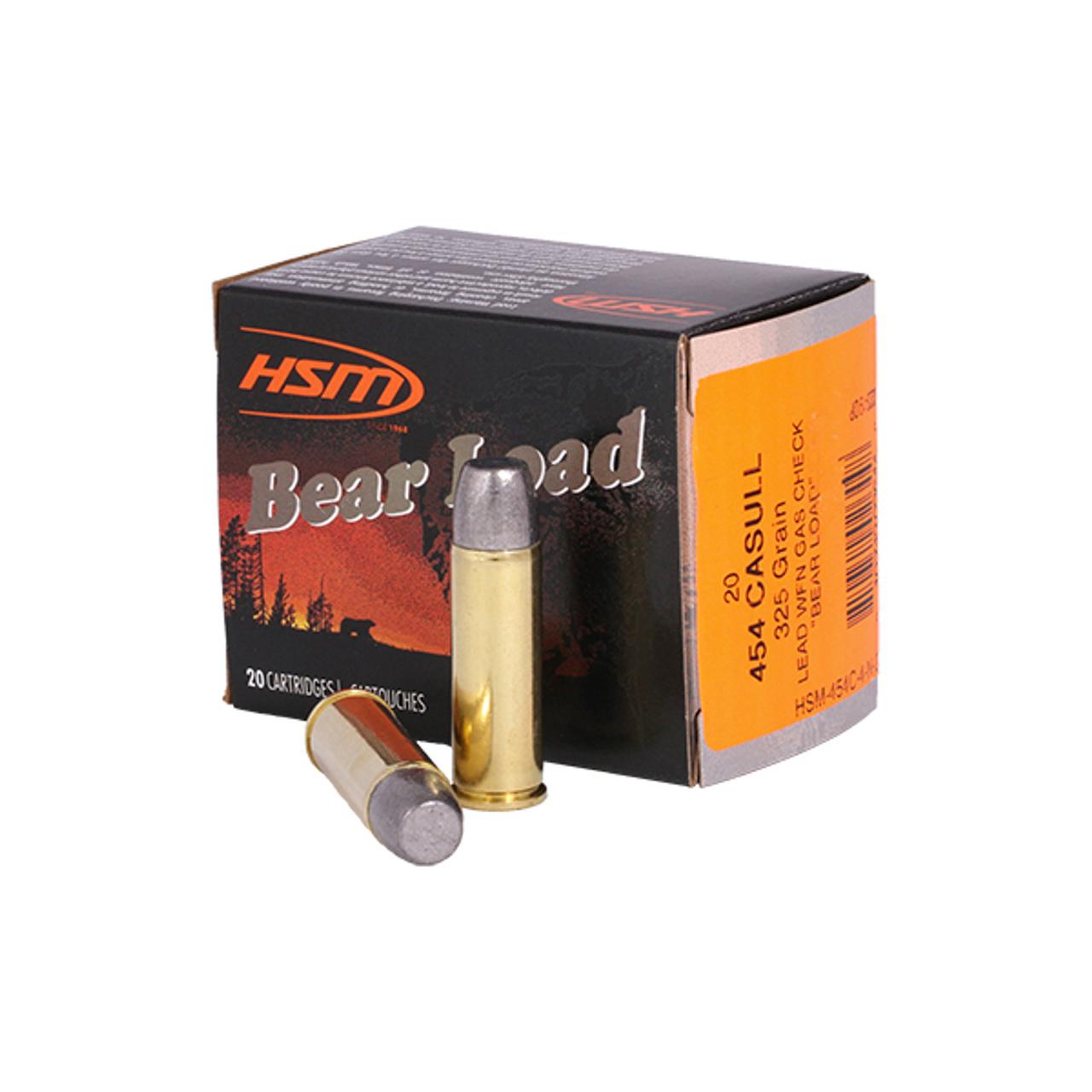 Hsm Bear Load Hard Cast Handgun Ammunition 454 Casull 325gr Wfn 1330