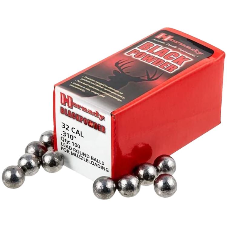 .32 cal .310" 100/ct Hornady Lead Round Ball