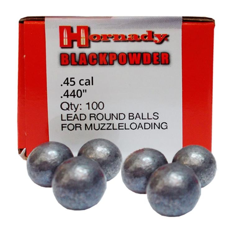 Hornady .45 Cal .440" Lead Round Balls 100/ct for Muzzleloaders