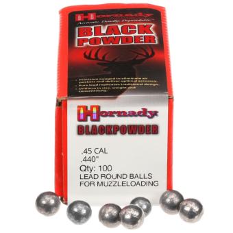 Hornady .45 Cal .440" Lead Round Balls 100/ct for Muzzleloaders