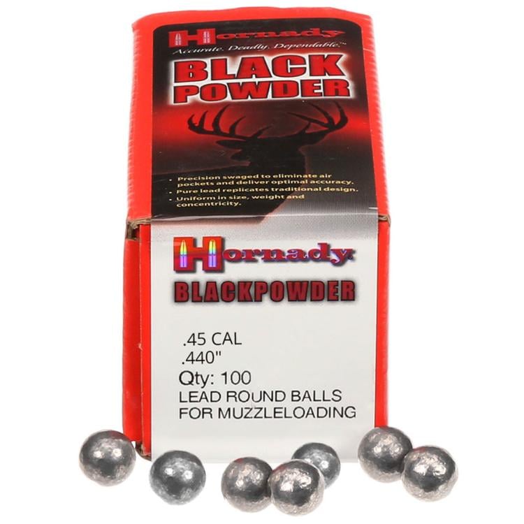 Hornady .45 Cal .440" Lead Round Balls 100/ct for Muzzleloaders