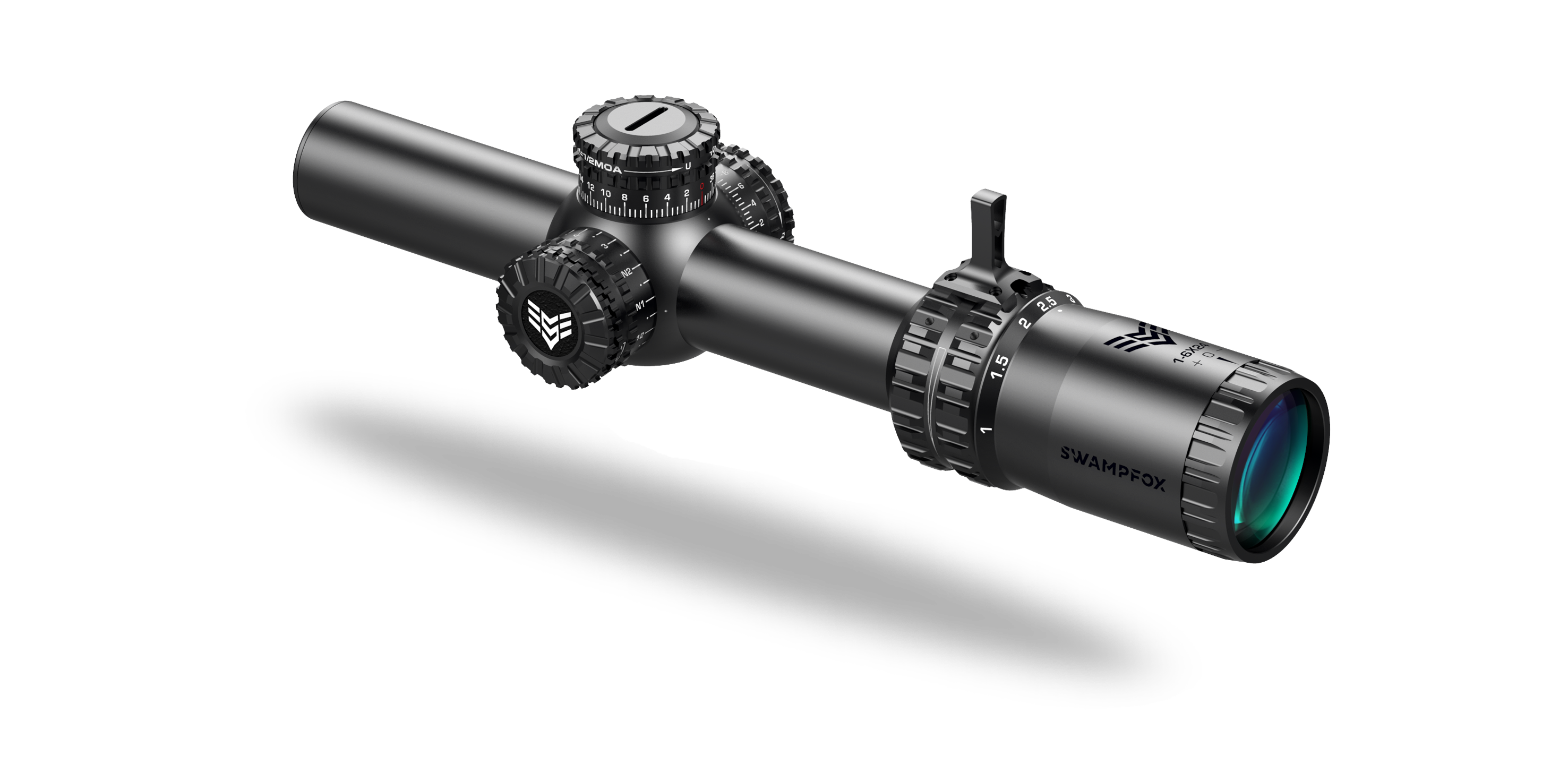 Swampfox Arrowhead LPVO Series Rifle Scope 1-8x24 30mm SFP IR Red MOA Black
