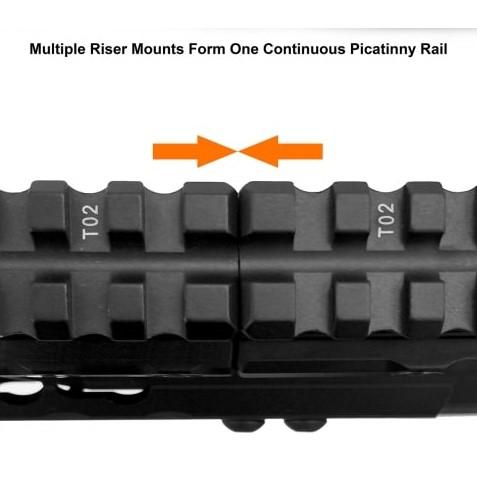 Leapers UTG Super Slim Picatinny Riser Mount 1 Inch High, 3 Slots