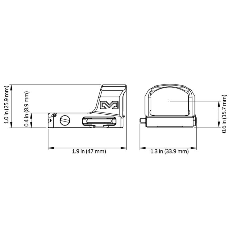 Mepro Pistol Optic MPO-DF Open Emitter Pistol Sight with RMR 3.5 MOA ...