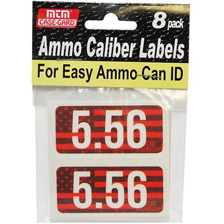 MTM Ammo Caliber Labels 5.56 - 8/ct