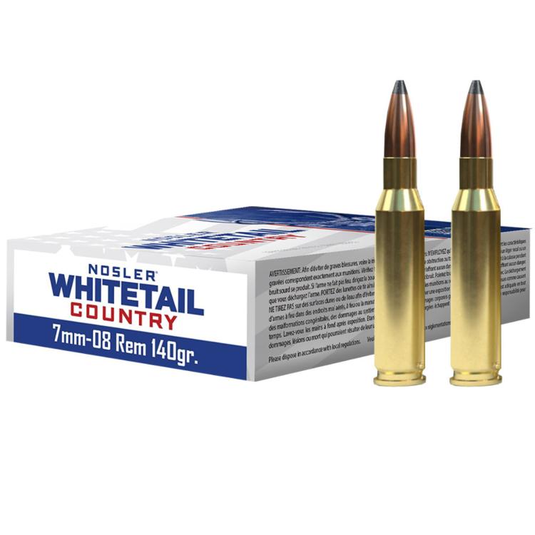7mm-08 Rem 140gr SP Hunting Ammo – Nosler Whitetail Country