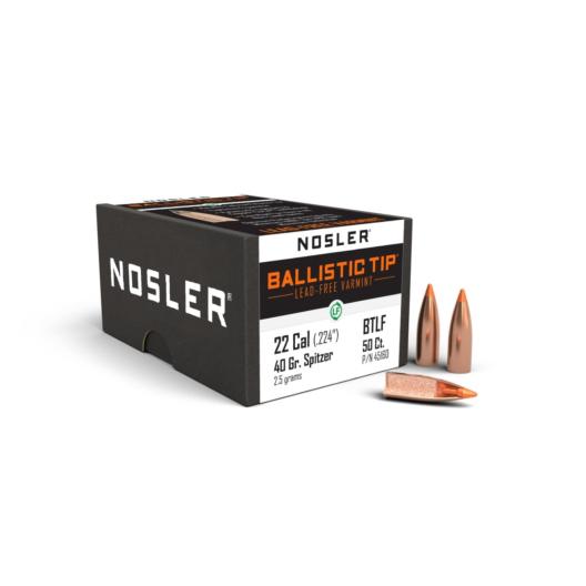 Nosler Ballistic Tip Lead Free Varmint Bullets .22 cal .224" 40...