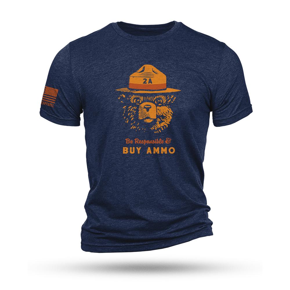 Nine Line 2A Bear Navy Triblend T-Shirt