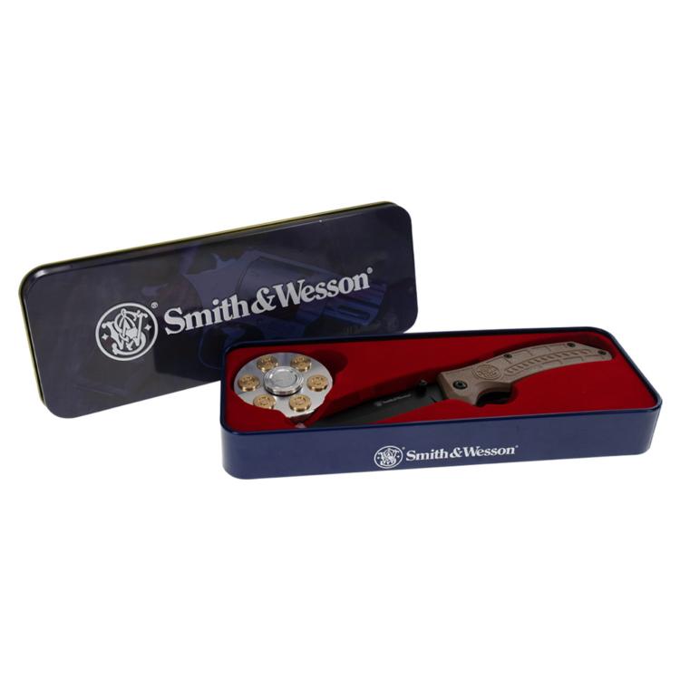 Smith & Wesson Folding Knife and Fidget Spinner Combo 3" Tanto Blade ...