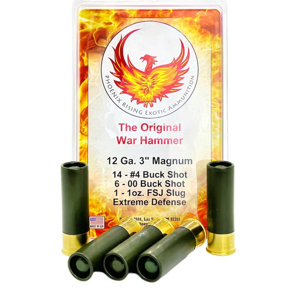 Phoenix Rising War Hammer Shotshell 12ga 3" 14-#4 Buckshot, 6-00 ...