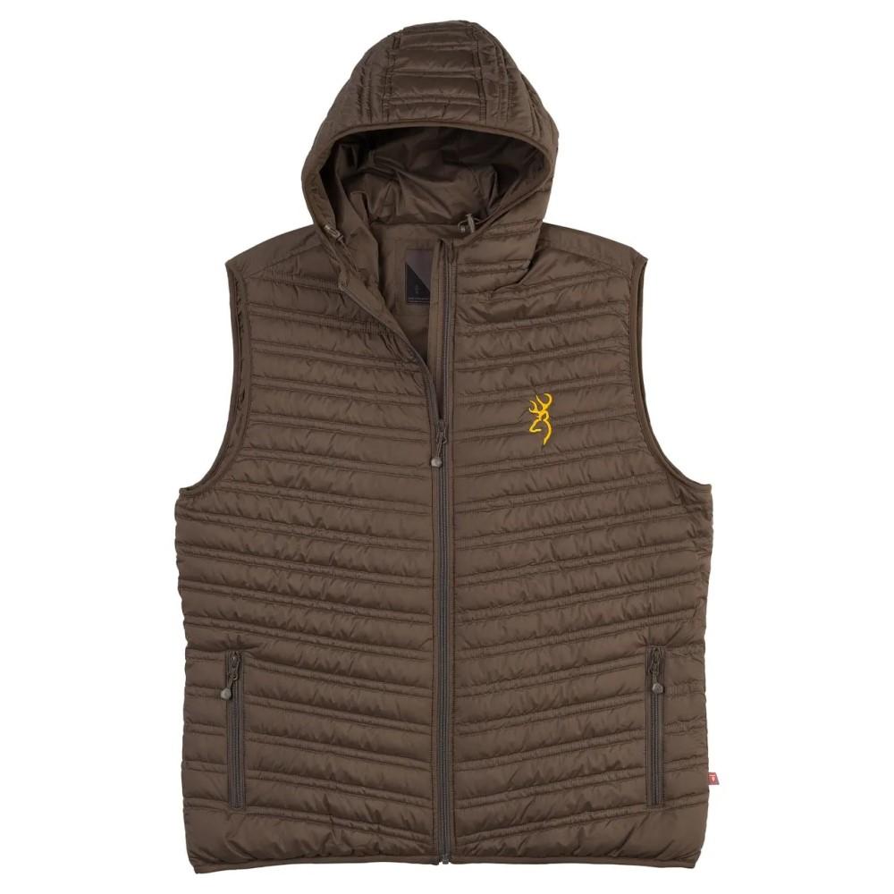 Browning Packable Puffer Hooded Vest Major Brown
