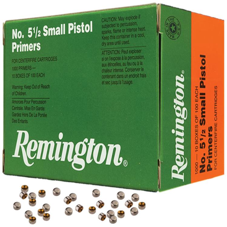 Remington Centerfire Small Pistol Primers 5-1/2 1000/ct – rm22626