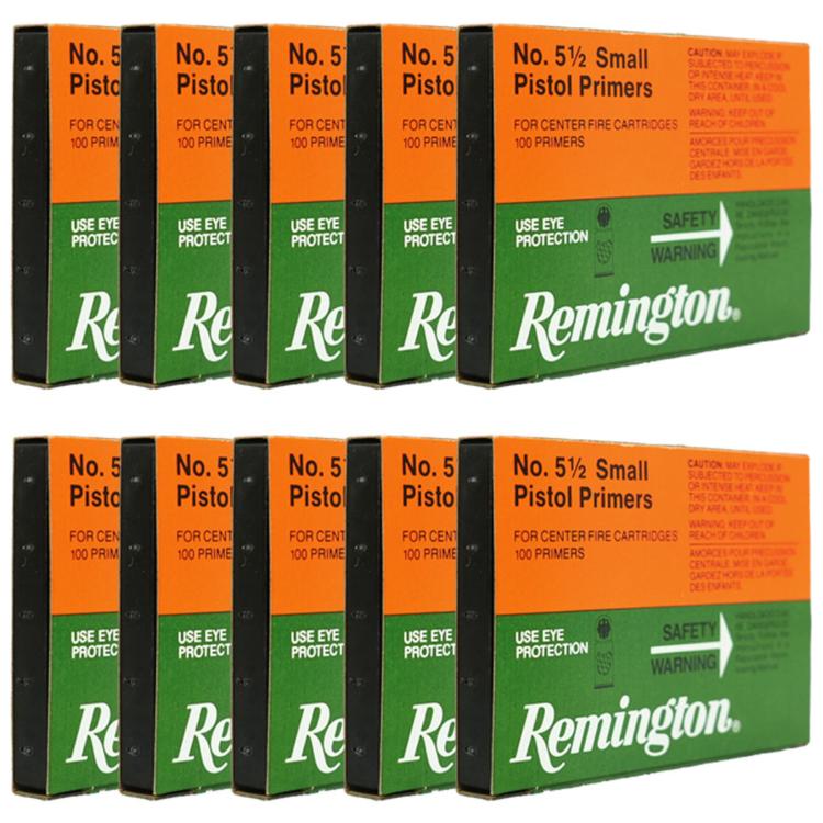 Remington Centerfire Small Pistol Primers 5-1/2 1000/ct – rm22626