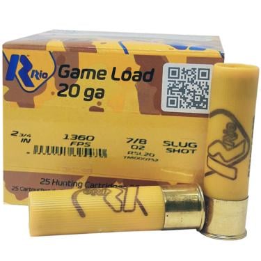 Rio Royal Star Slug Shotshell 20 ga 2-3/4" 7/8oz 1360 fps Slug 25/ct