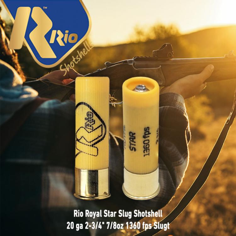 Rio Royal Star Slug Shotshell 20 ga 2-3/4" 7/8oz 1360 fps Slug 25/ct