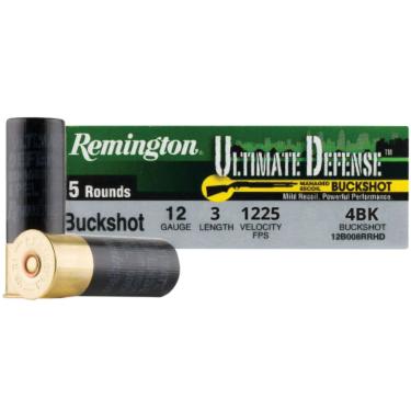 Remington Ultimate Defense Buckshot: 3-inch #4 Buck 1225 fps