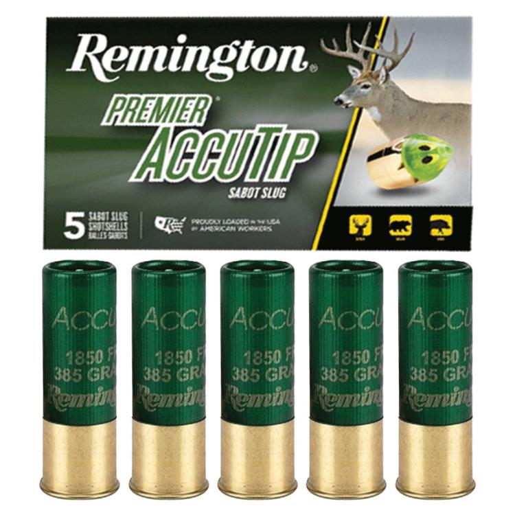 "Remington Premier AccuTip 12 Ga Slug - 1850 FPS, 5/c