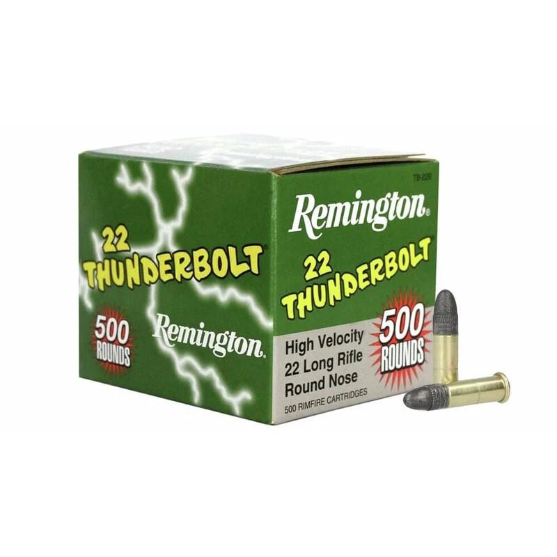 Remington .22 Thunderbolt Rimfire Ammunition .22 LR 40 gr RN 500/box