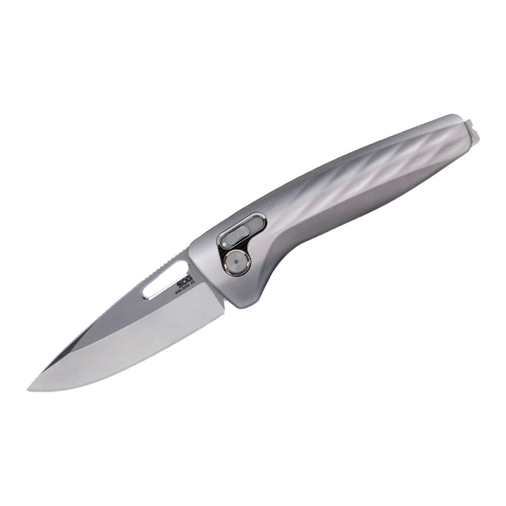 SOG Knives One-Zero XR Folding Knife 3-1/10" Drop Point Blade Silver ...