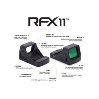 Viridian RFX11 Micro Green Dot Sight 1x16 3 MOA Dot Black