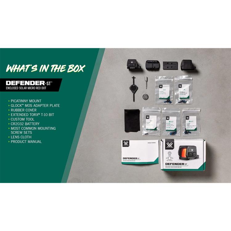 Vortex Defender-ST Enclosed Solar Micro Red Dot 3 MOA